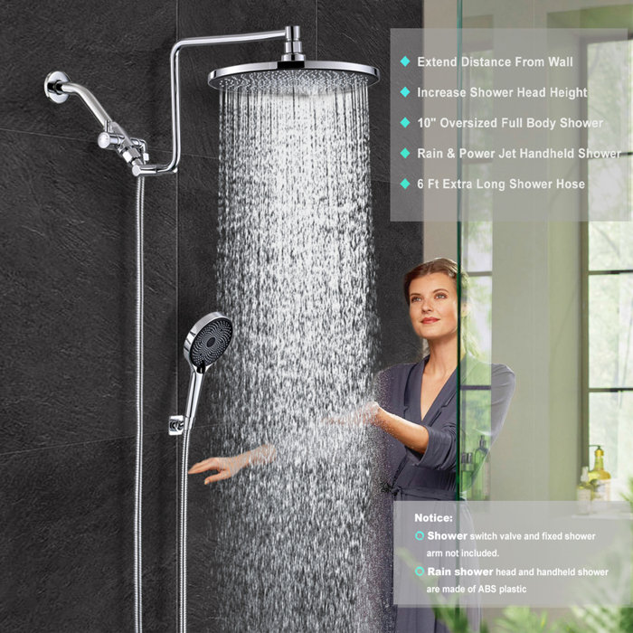 YDmeet High Pressure 10" Rain Shower Head with Handheld Spray Combo & Reviews | Wayfair